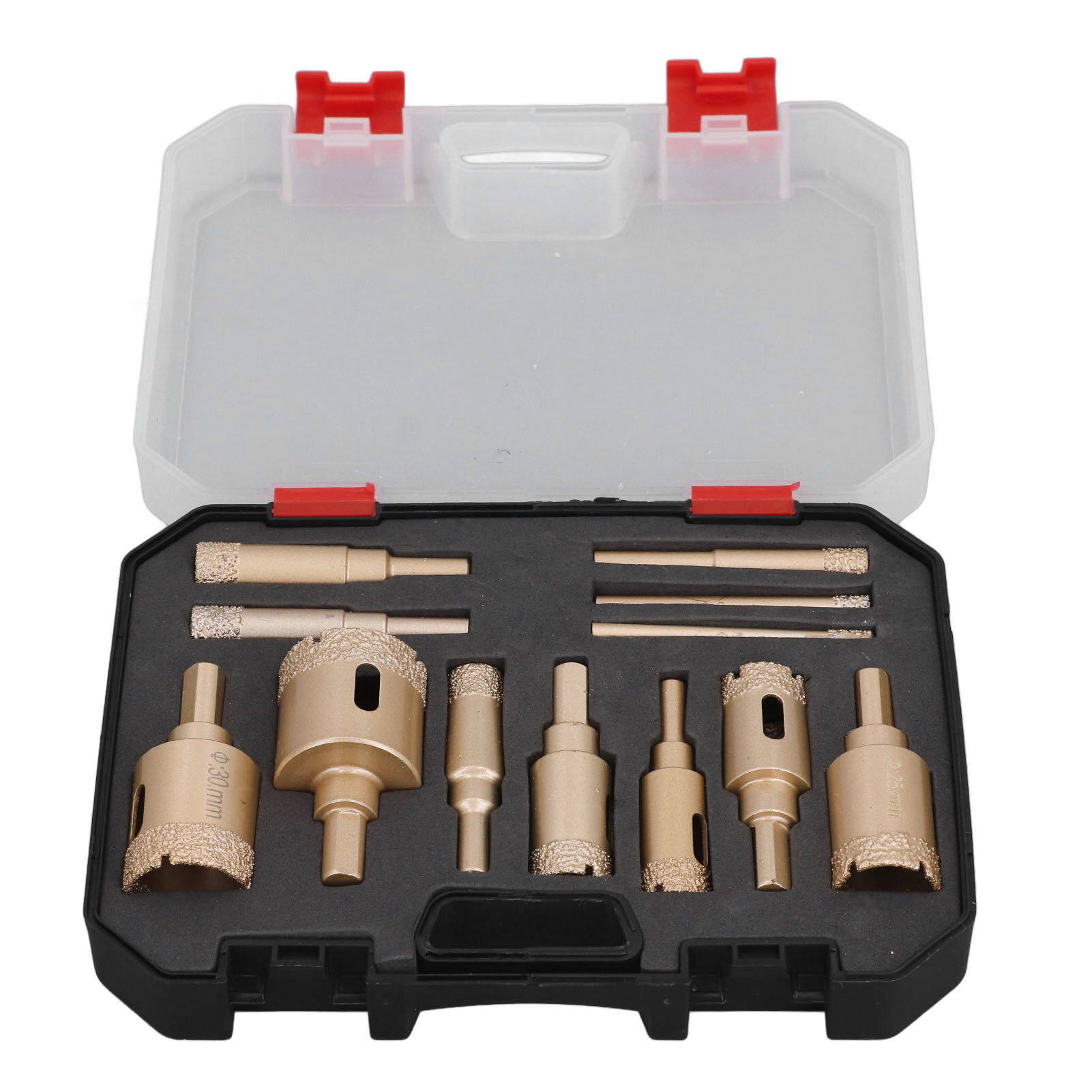 Комплект из 12 алмазных коронок из углеродистой стали, набор для распиловки отверстий диаметром от 6 до 35 мм для стекла, керамики и камня