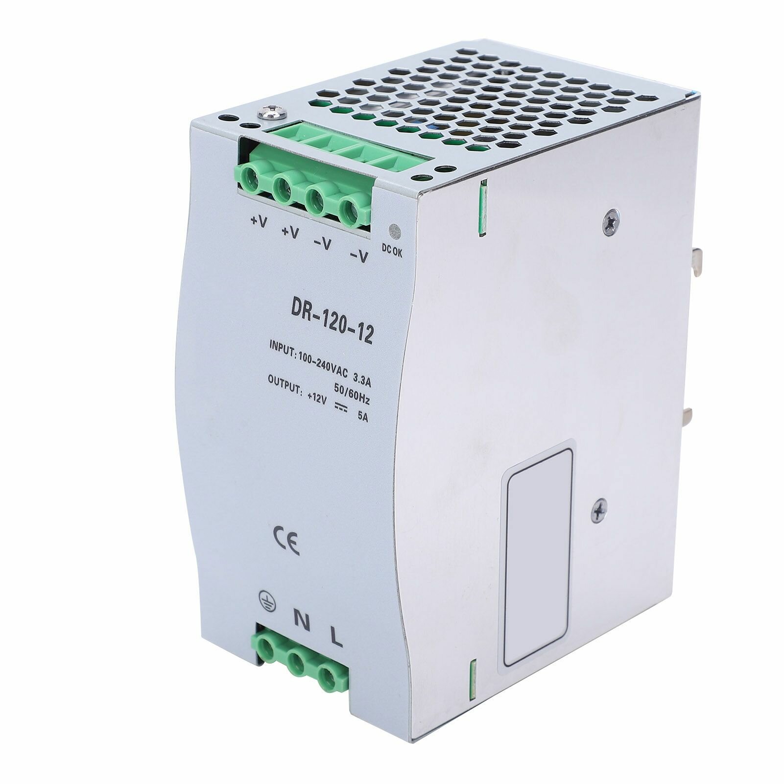 Импульсный источник питания BERM на DIN-рейку, 12 В, 5 А, 120 Вт, адаптер DR-120-12, входное напряжение 100-240 В переменного тока