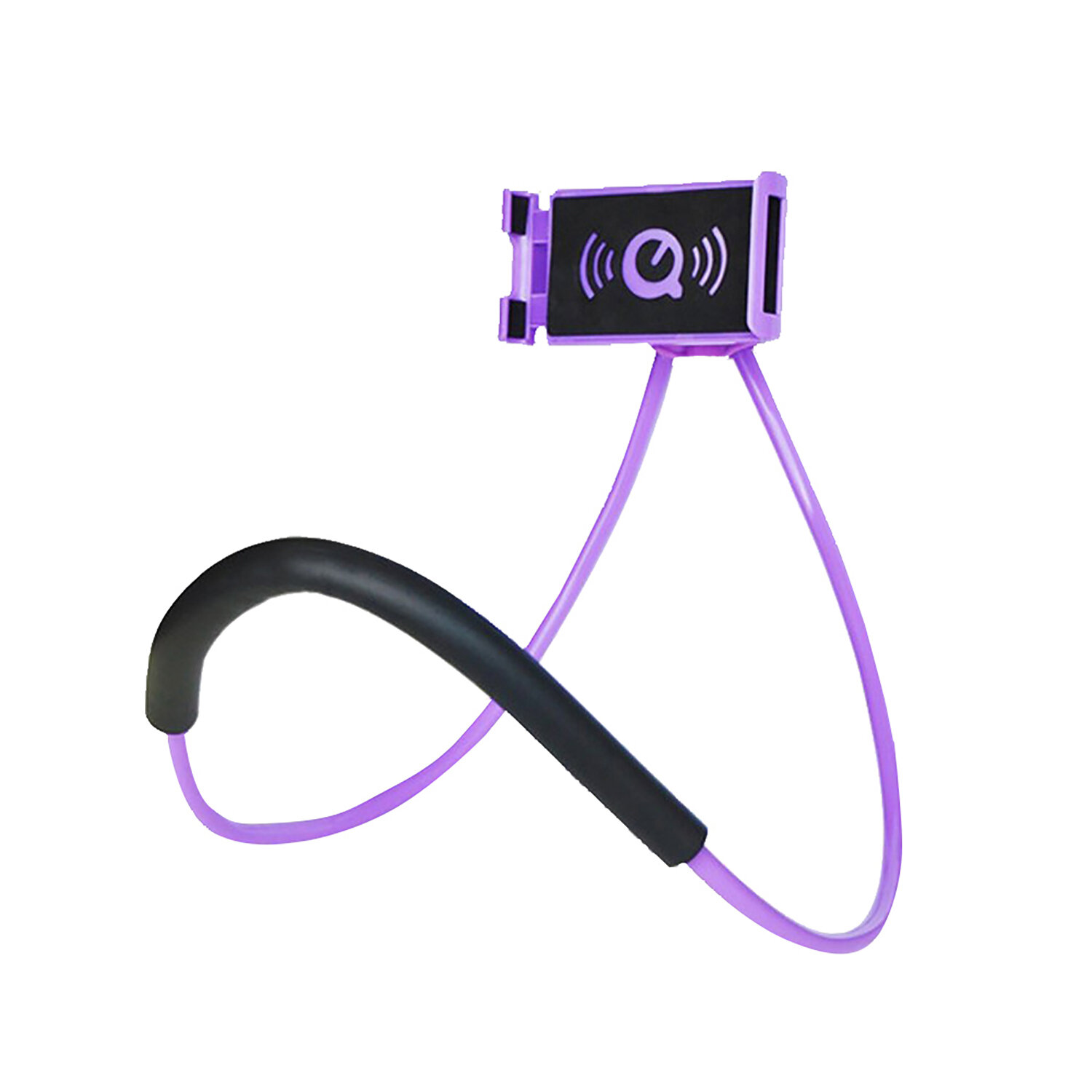 Подставка для телефона на шею Lazy Hanging Neck, поддержка для мобильного телефона, материал пластик, цвета желтый, зеленый, фиолетовый, белый, синий, розовый, красный, черный, вес упаковки 270г, размер упаковки 15*10*3см, в комплект входит 1 шт