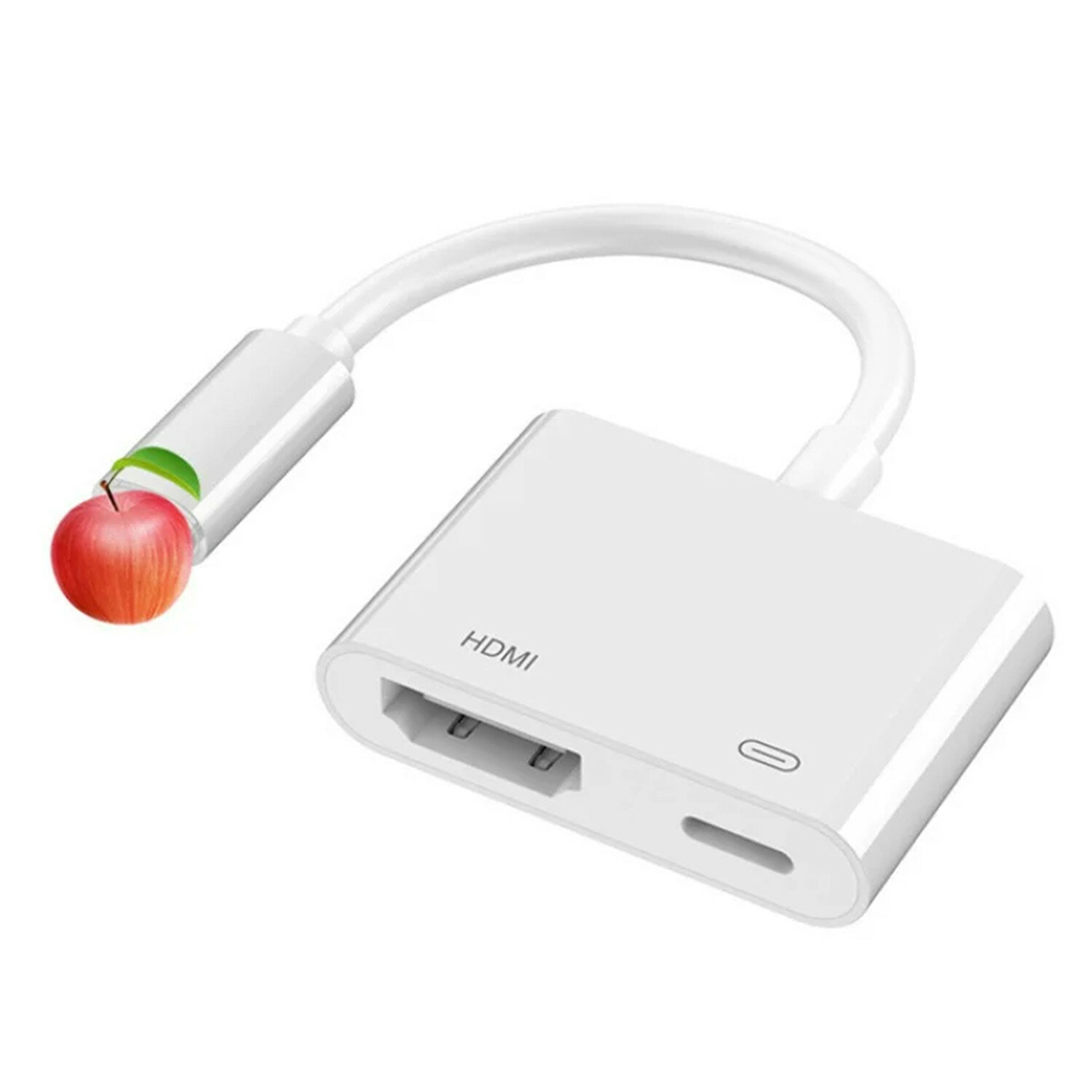 Кабель адаптер Lightning to HDMI HD AV цифровой для iPad iPhone, поддерживающий отображение на TV, проекторе, дисплее с разрешением до 1080P HD, требует подключения к источнику питания 5V/2A (провод не включен), компактный, лёгкий, в комплект входит 1