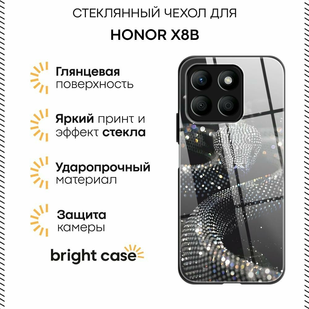 Чехол на Honor X8b / Хонор Х8б с принтом "Змея в стразах"