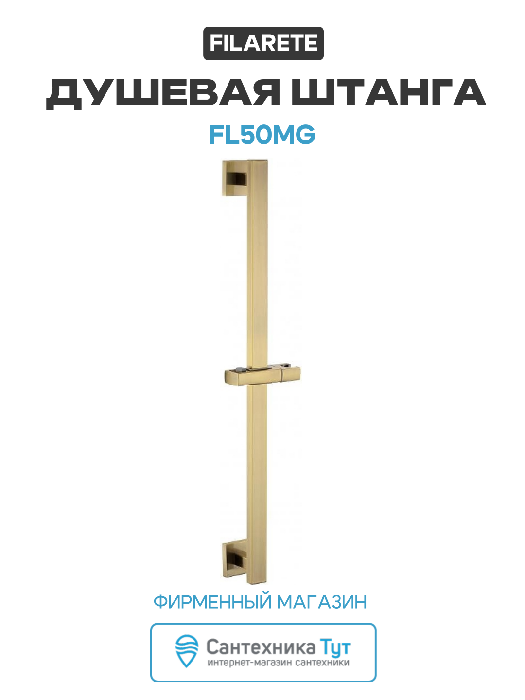 Душевая штанга FILARETE FL50MG цвет Золото матовое