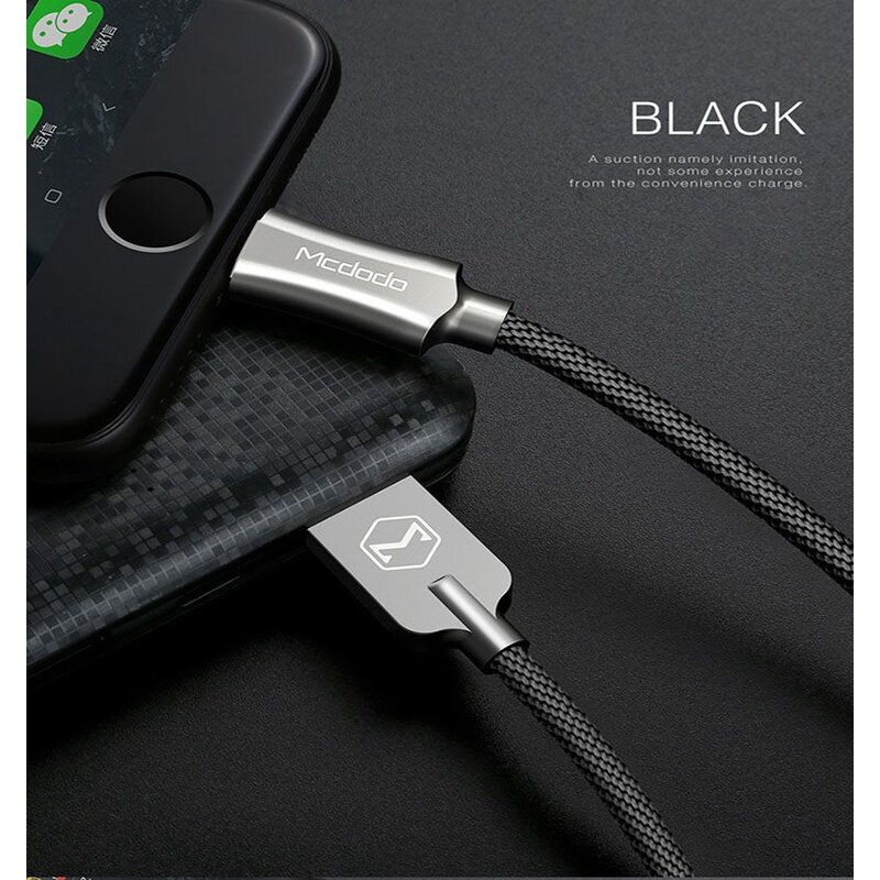 Кабель для iphone smart data disconnect for x usb auto led charging 8 lightning 7 black 1.2м
