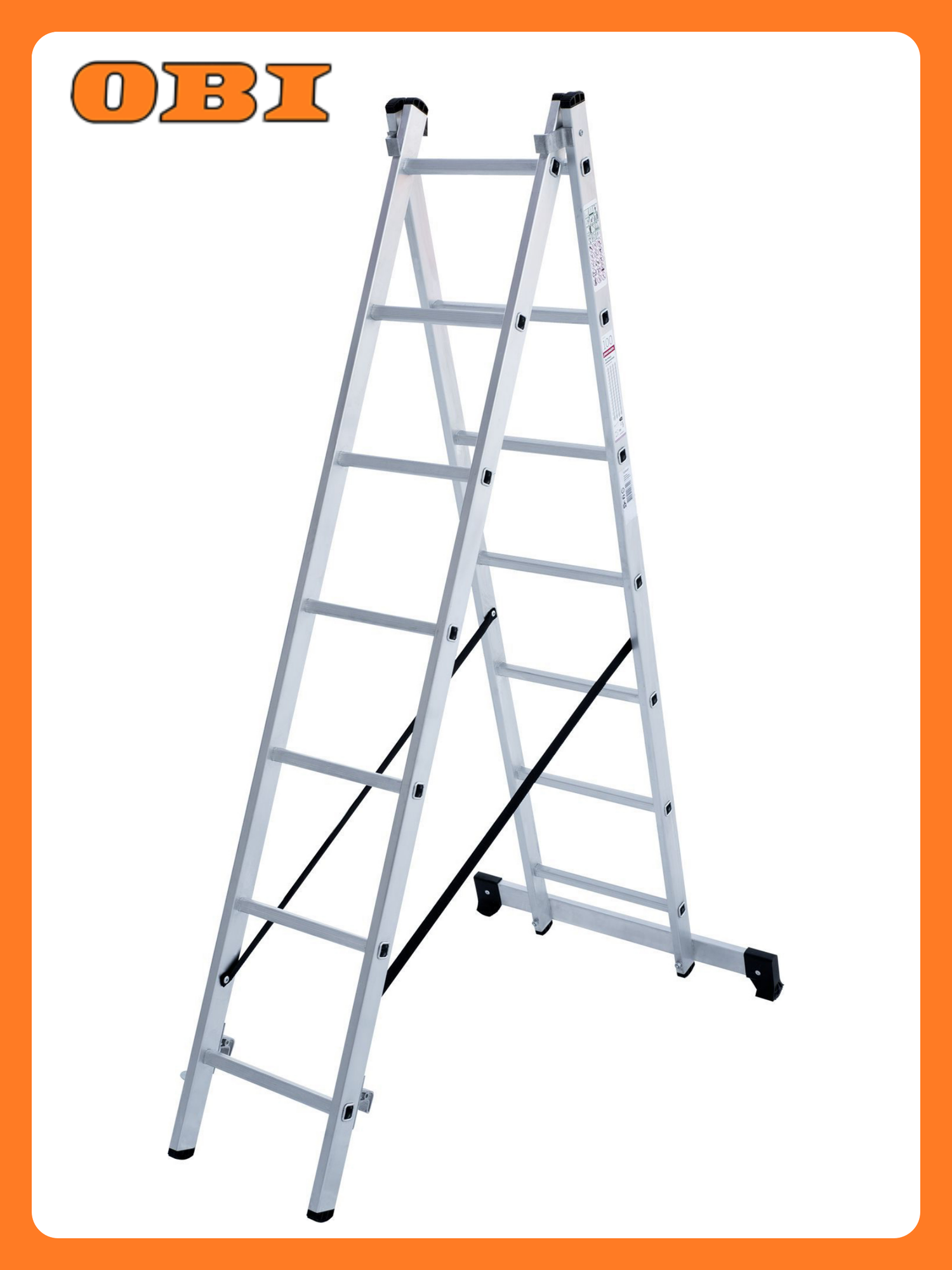 Лестница алюминиевая Новая Высота NV 1220 2 секции 7 ступеней