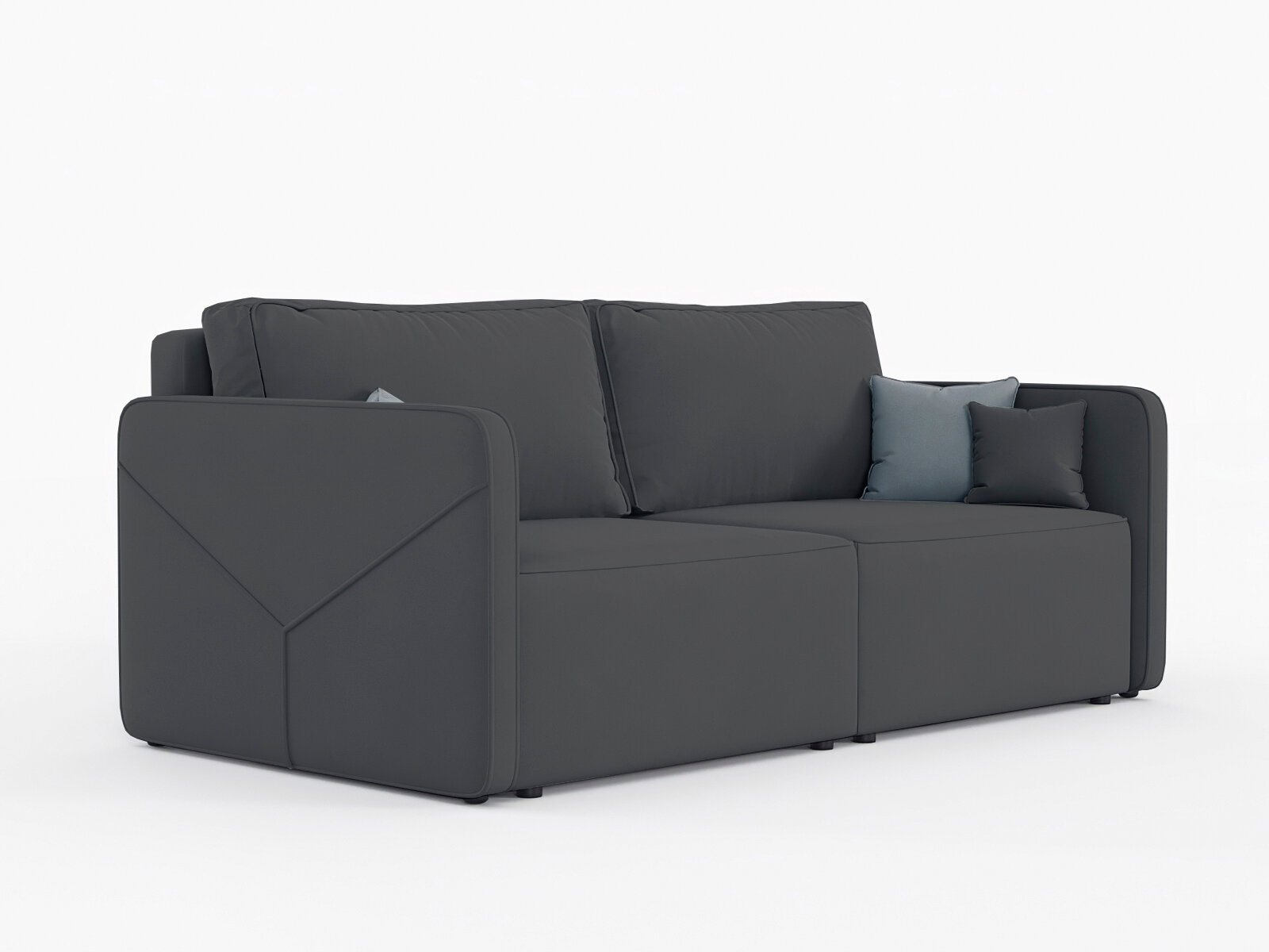 Диван - кровать Тоскана, еврокнижка-трансформер, 216*82*117, велюр Зара Грей 18 /копм. Зара Графит 32