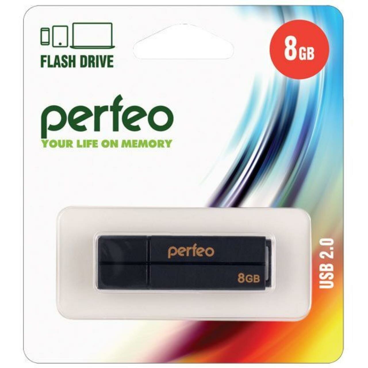Флэш-память PERFEO C01G2 8 Гб USB 2.0 черны