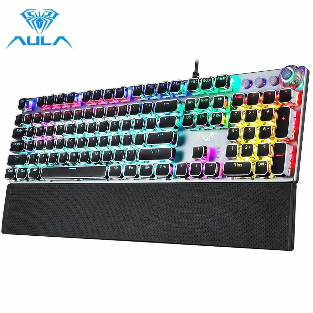 Механическая игровая клавиатура AULA F2088 104 клавиш черный переключатель, F2088 Russian