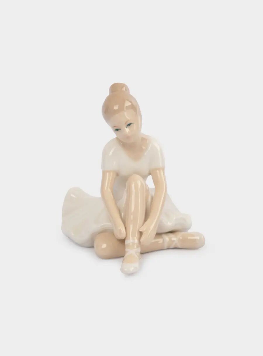 Статуэтка, 10 см, фарфор P, молочно-белая, Балерина, Lady