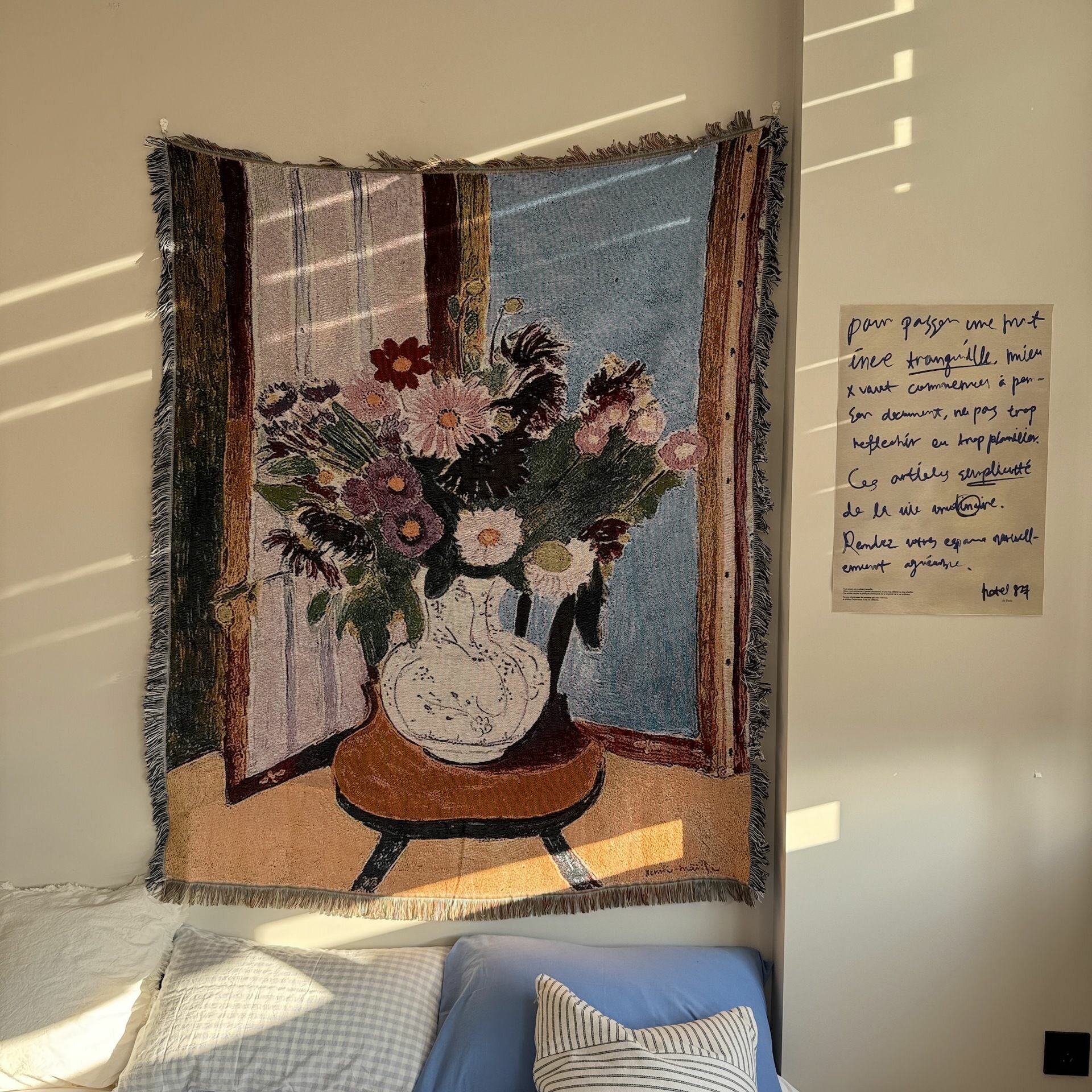 Гобелен Peter Flowers "Цветы перед окном", розовый, 130x160 см