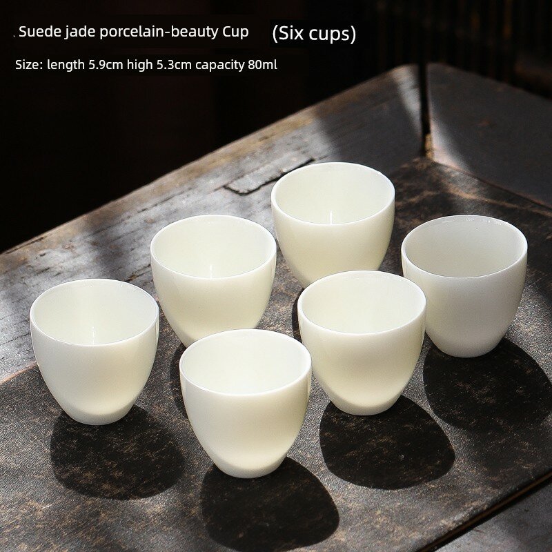 Чаша для чая Suet-fat с нефритовым покрытием, чашка для чая Dehua, белый фарфоровый чайник с крышкой, одинарный Sancai,