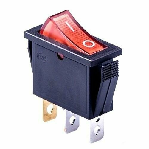 2 шт, Переключатель KCD3-101N-C3 на 250 Вольт, красный, с подсветкой, 3 контакта. Аналоги: REXANT 36-2210, IRS-101-1C, RWB-404, SC-791