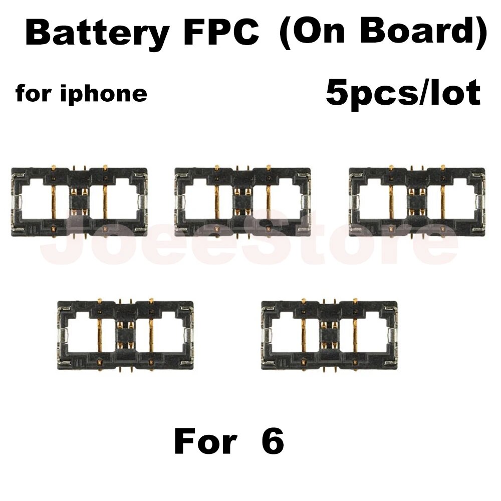 5 шт. разъем FPC для аккумулятора для iPhone X XS XR 11 12 13 14 15 Pro Max 6 6S 7 8 Plus, внутренний FPC на плате, зажим, штекер, детали гибкого кабеля 5x For 6