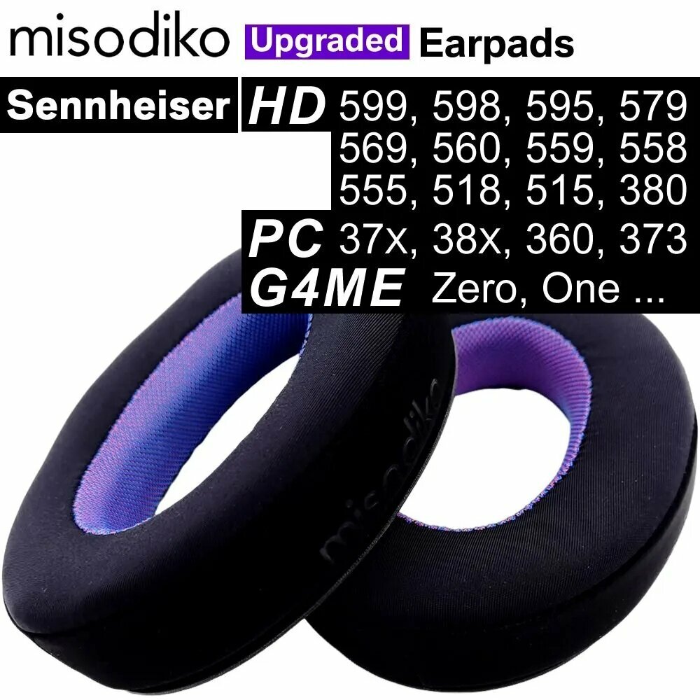 Misodiko Амбушюры для наушников Sennheiser PC37X, PC38X, HD598, HD515, HD518, Game One