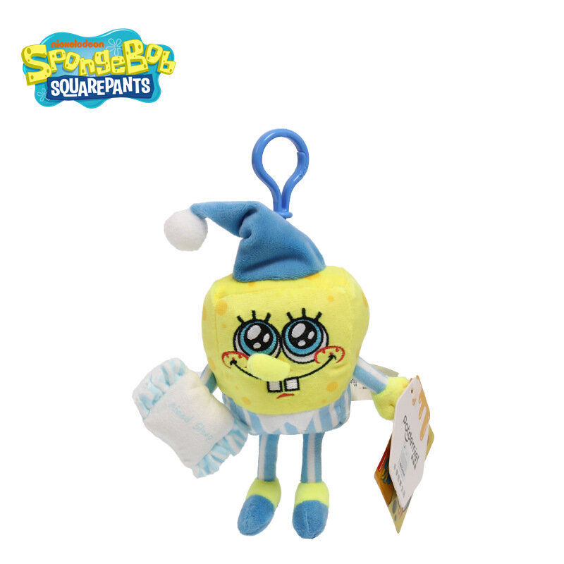 Поданная плюшевая игрушка Губка Боб кукла брелок подвеска 12cm Губка Боб Пижамная вечеринка подвеска_[Поданная