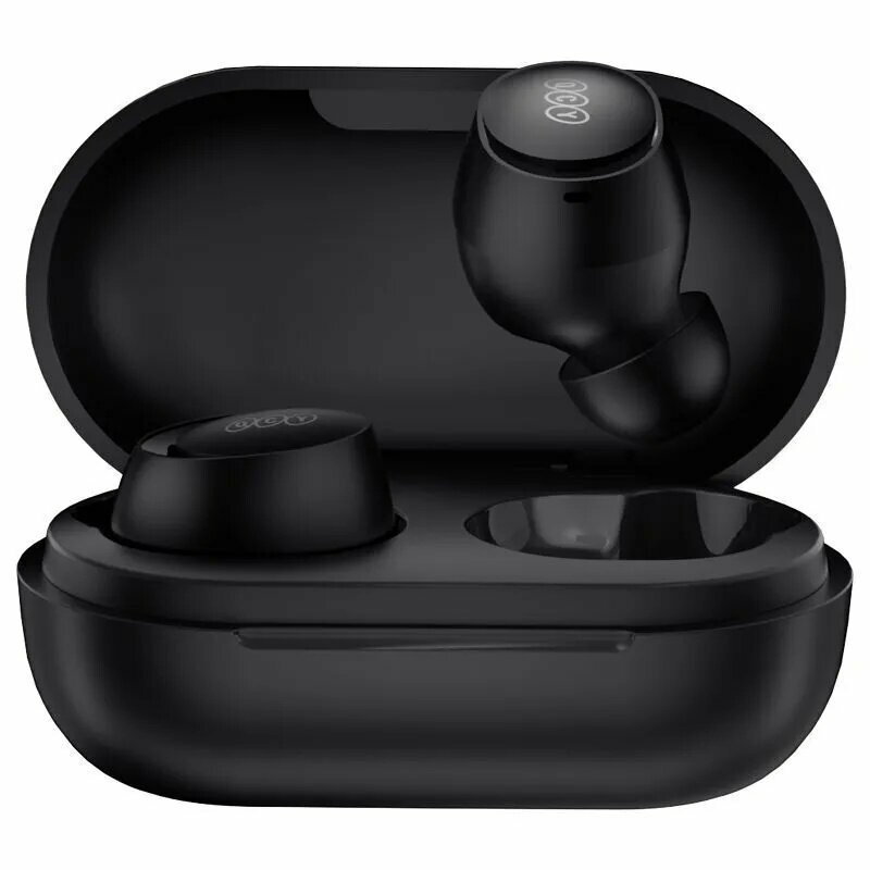 QCY Наушники беспроводные с микрофоном, Bluetooth, USB Type-C, черный