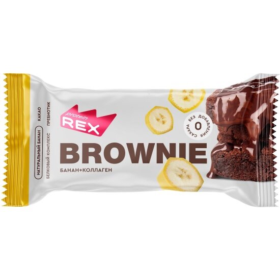 Пирожное протеиновое Proteinrex брауни банановое с коллагеном 50 г