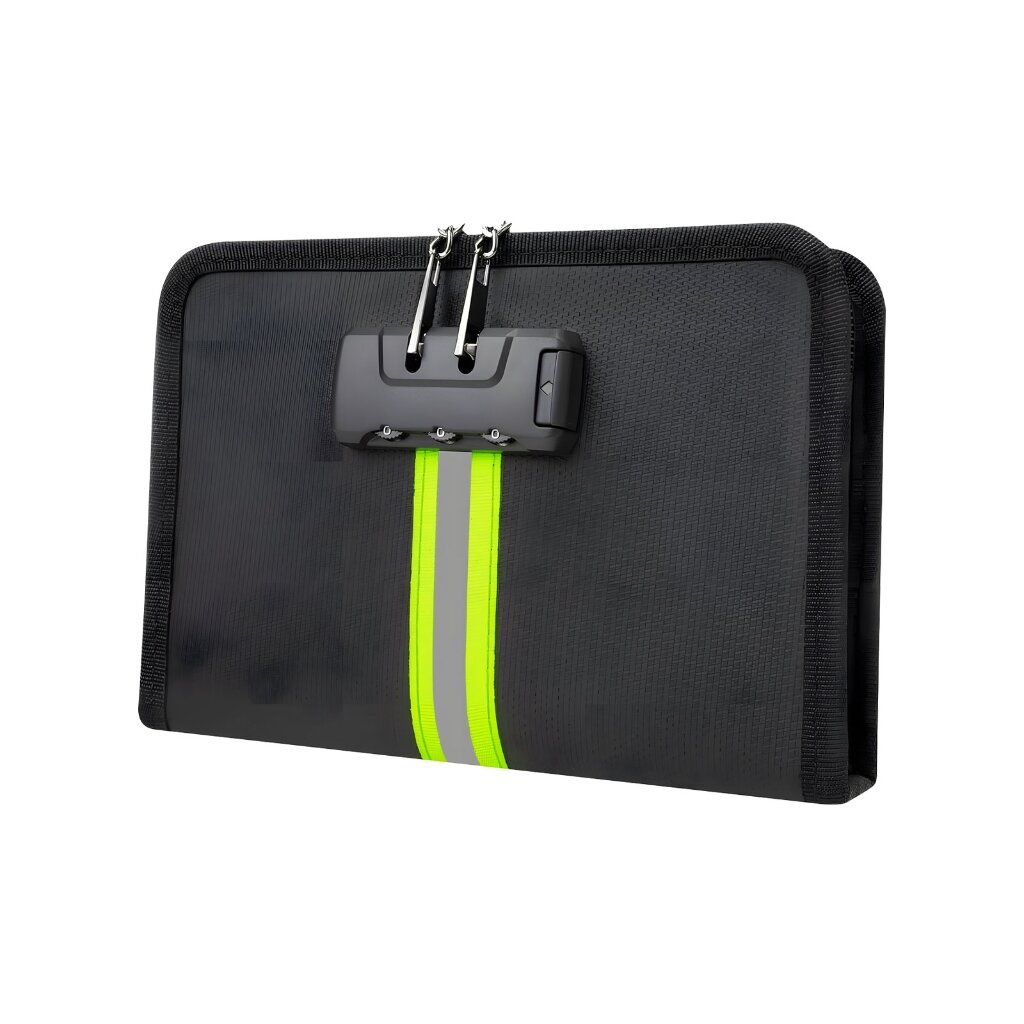 Огнеупорный пакет для файлов с замком зеленого цвета-S