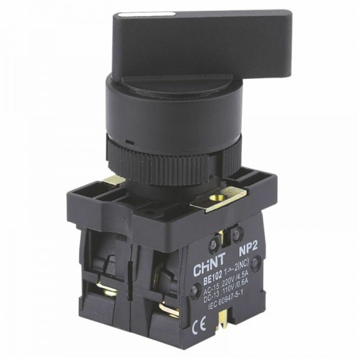 CHINT Переключатель NP2-EJ25, 2 положения фиксацией, 1НО+1НЗ, IP40 (R), 574112