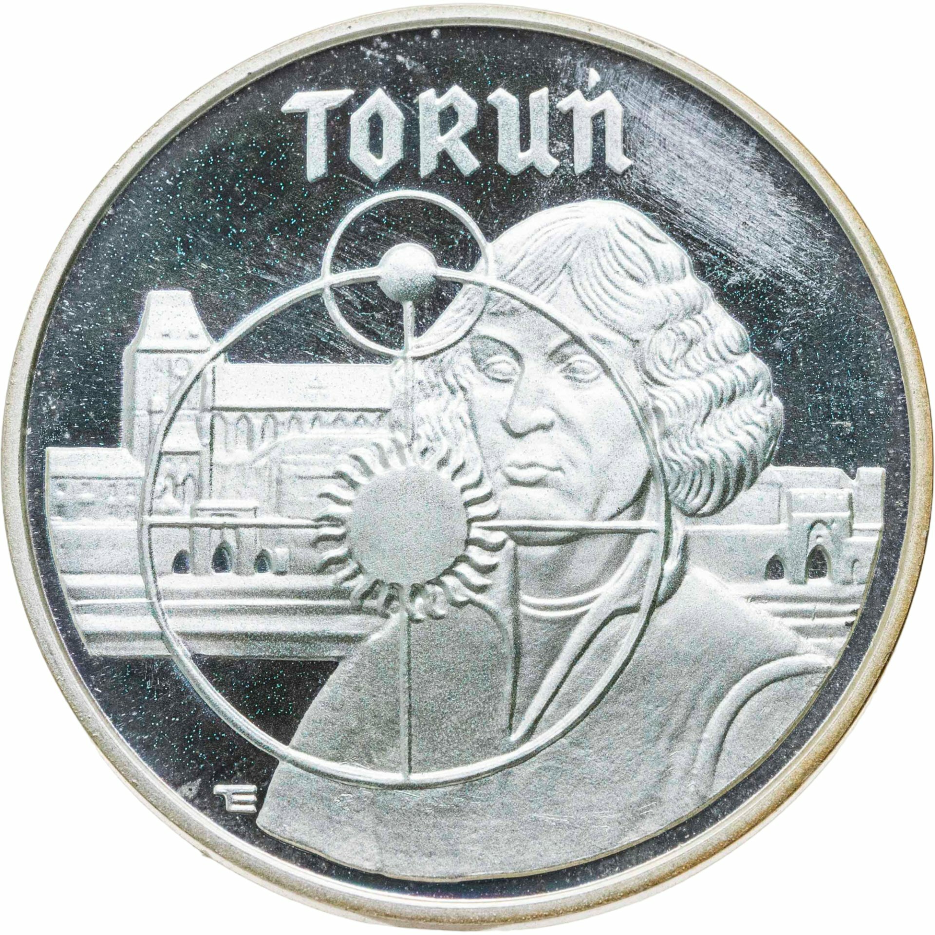 Польша 5000 злотых zlotych 1989 Торунь, Серебро 750, в сохранности Proof