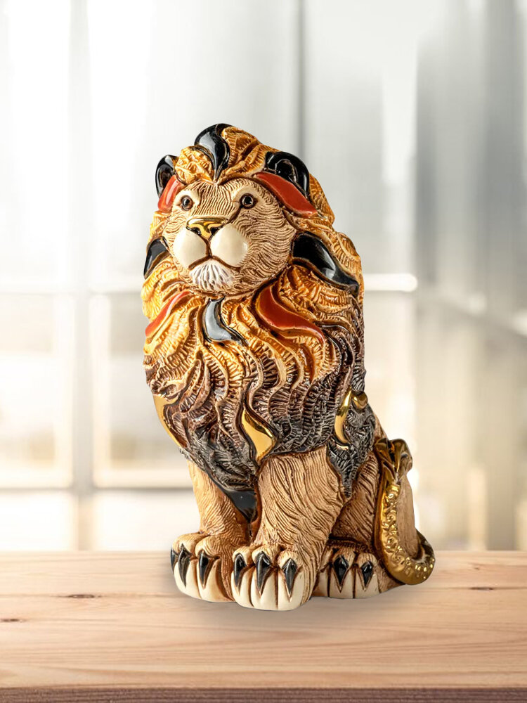 Статуэтка De Rosa "Царь Лев", керамика, ручная работа, 14х7х9,5 см