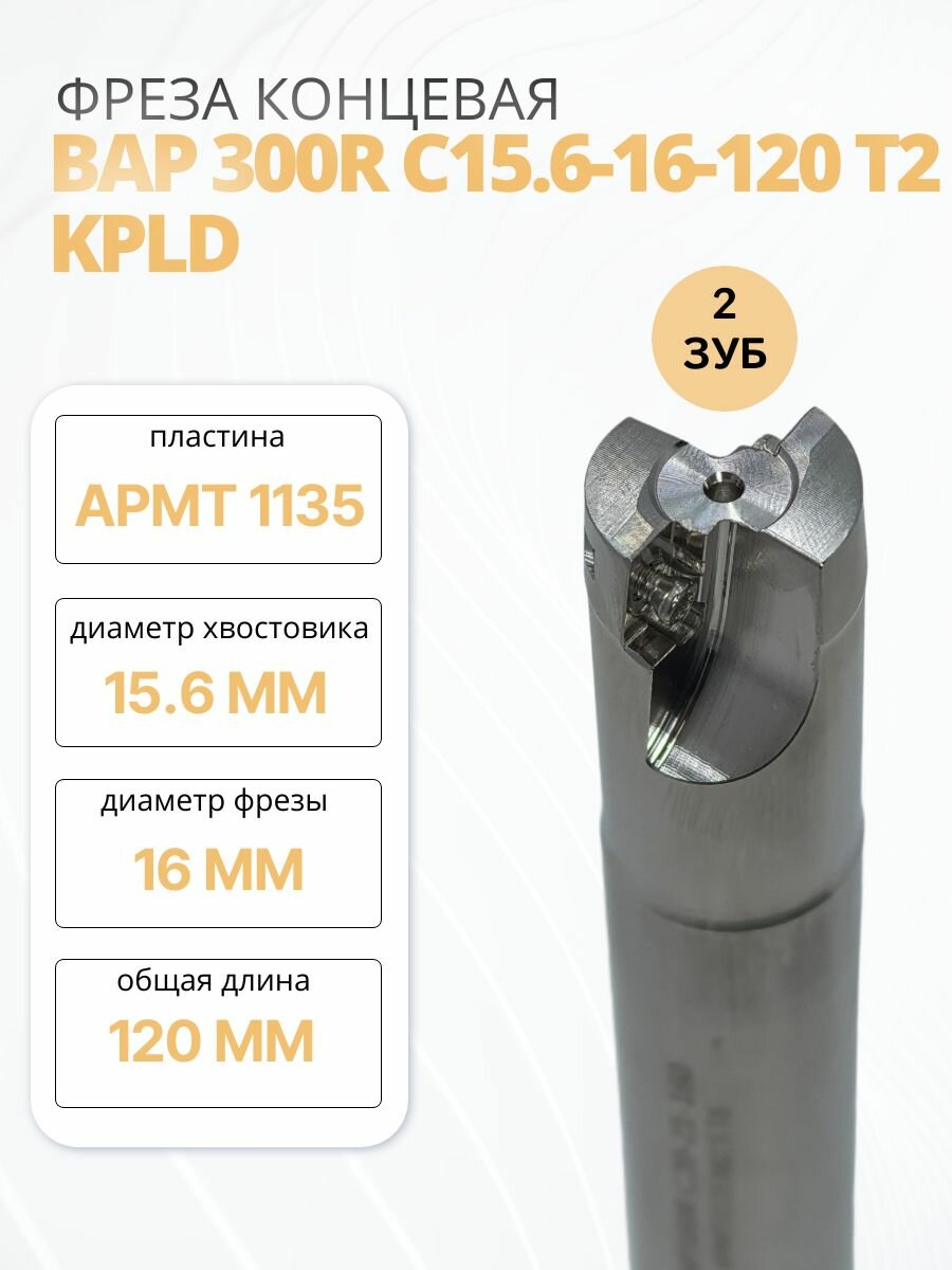 Концевая корпусная фреза BAP300R C15.6-16-120-2T под сменные пластины
