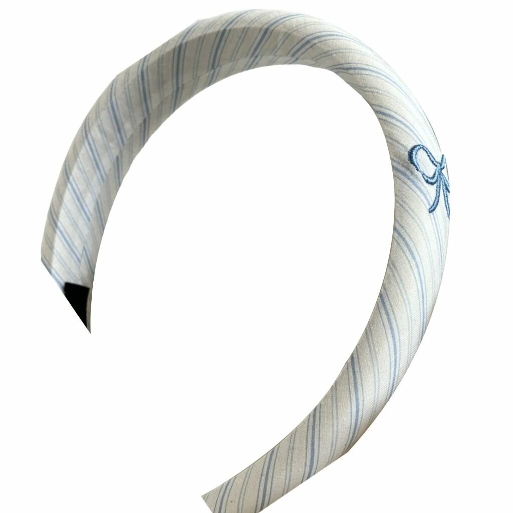 Лента-заколка для волос Sweet blue bowknot-лента в бело-голубую полоску с бантом