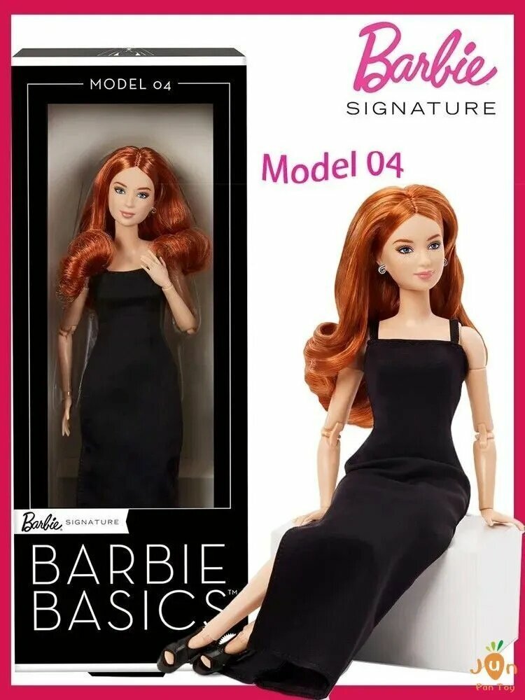 Коллекционная кукла Mattel Barbie Basics Model 04 Collector Doll / Шарнирная модная кукла Барби с подставкой для кукол, подходит для подарков на день рождения девочкам старше 3 лет, JBH74