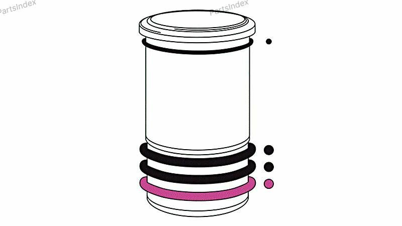 Уплотнительные кольца гильзы (4шт.) RVI Dxi13, Volvo D12/D13, TD120-123, TAD1340/50 (270950) KSMG, KSMG KS7323204