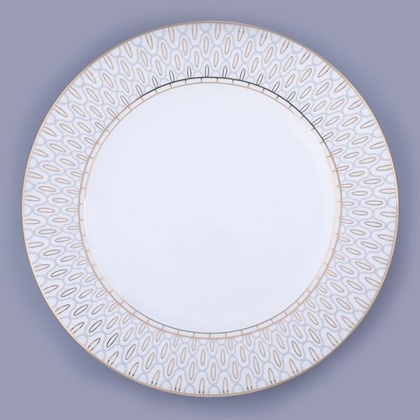 Блюдо круглое 31 см . Форма "Премиум", рисунок "Саламандра Грей". Костяной фарфор. Императорский фарфоровый завод ИФЗ ЛФЗ. Тарелка