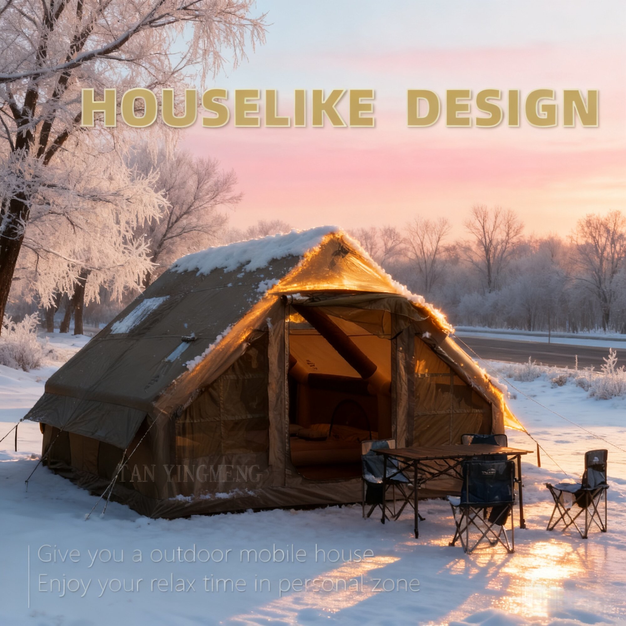 Надувная палатка "Туристический лагерь", на 6-12 чел, ткань Оксфорд