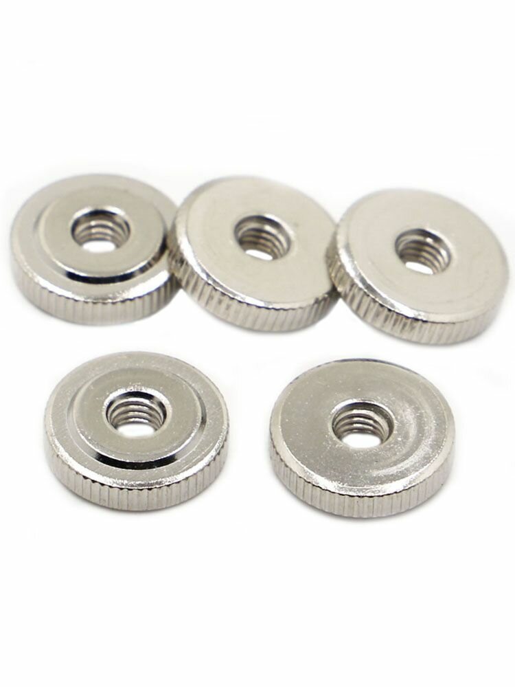 Гайка М6 нажимная низк. с накат. гол. нерж. А1 DIN 467