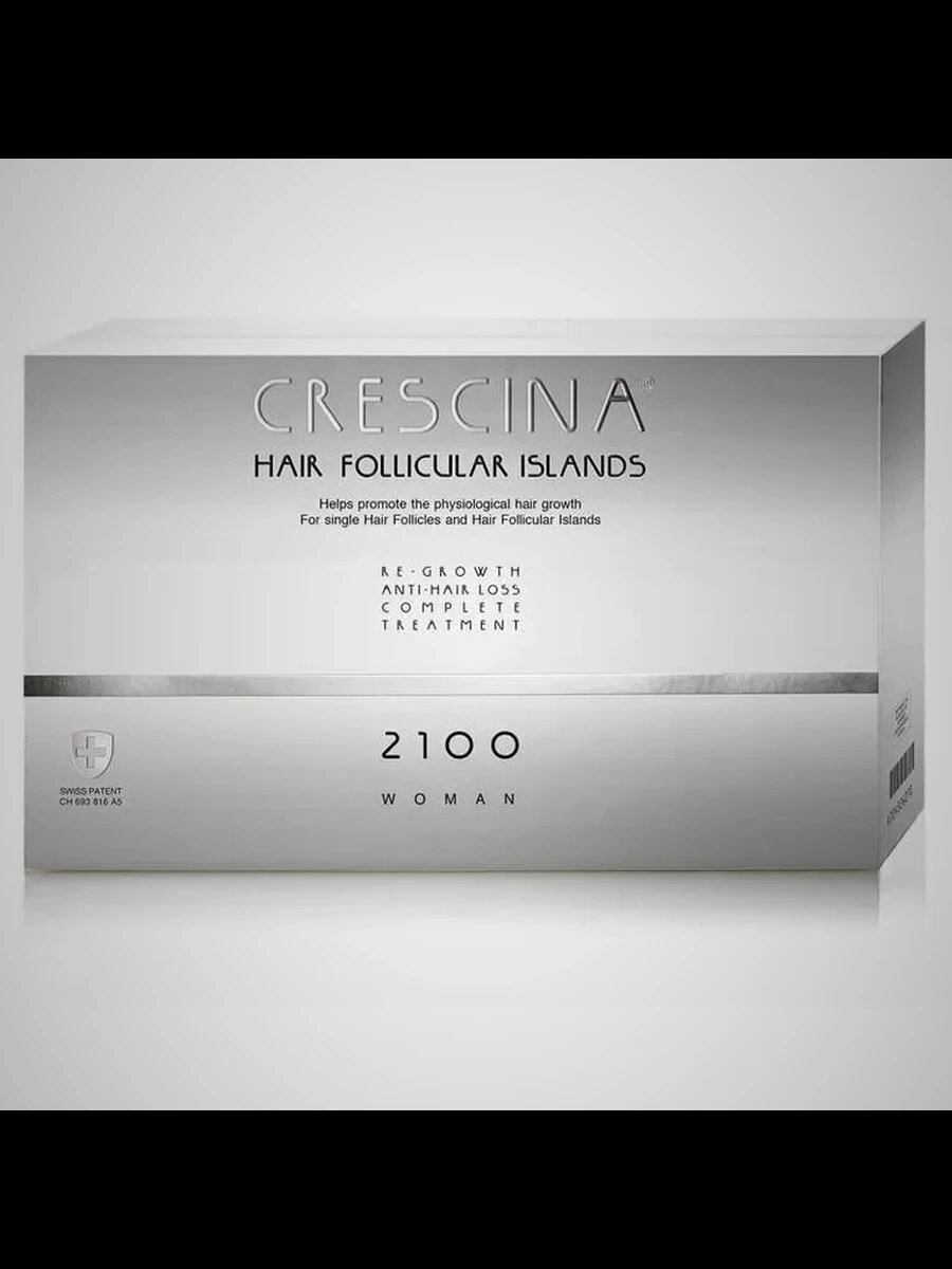 Crescina Hair Follicular Islands Complex 2100, Лосьон для стимуляции + Лосьон против выпадения для женщин 2100 10+10 амп