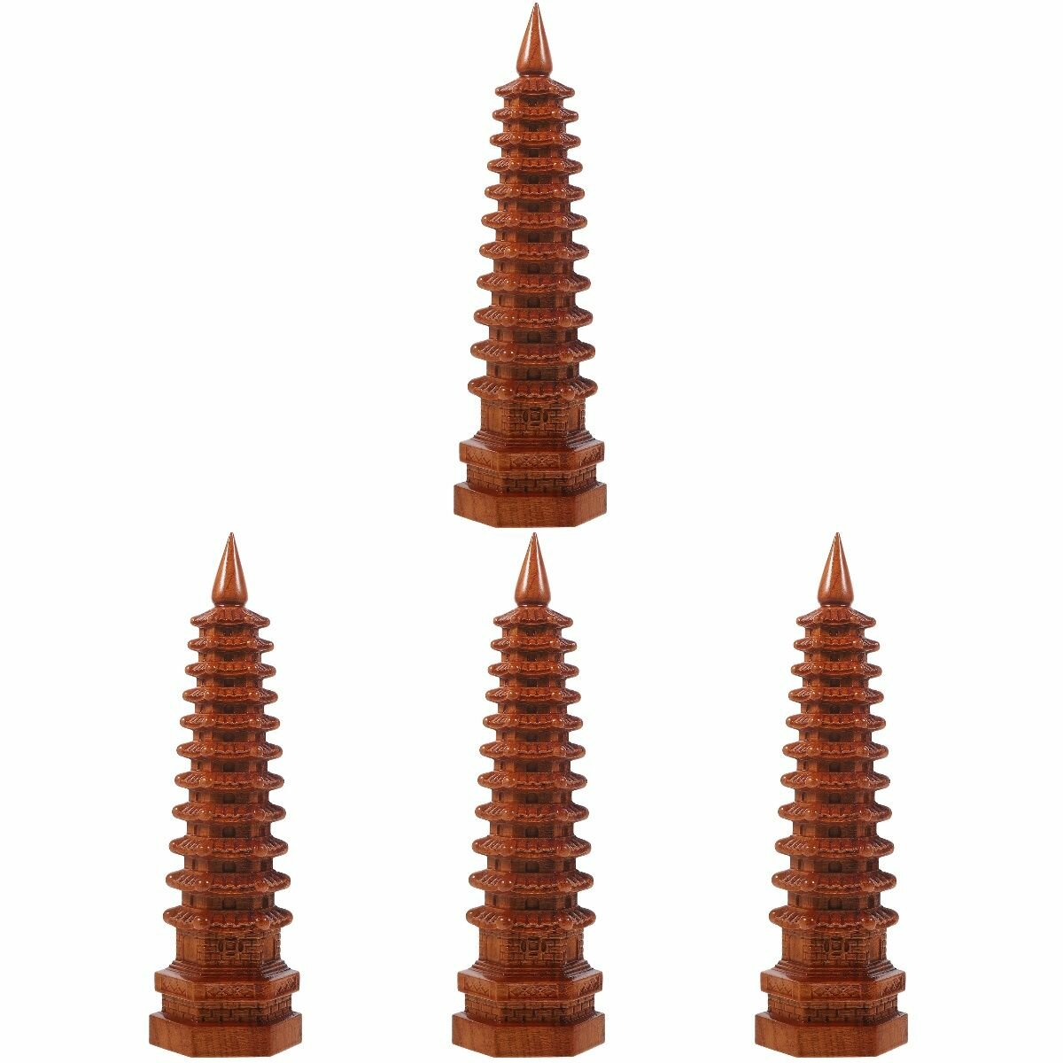Ретро модель башни из дерева для украшения интерьера и сада, комплект из 4 фигурок