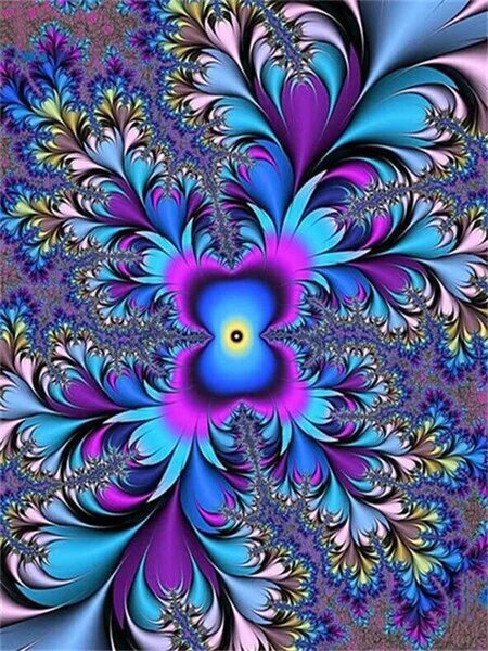Абстрактная мандала, алмазная вышивка 30x40 см, фиолетовый, AB Square, Цвет: 9