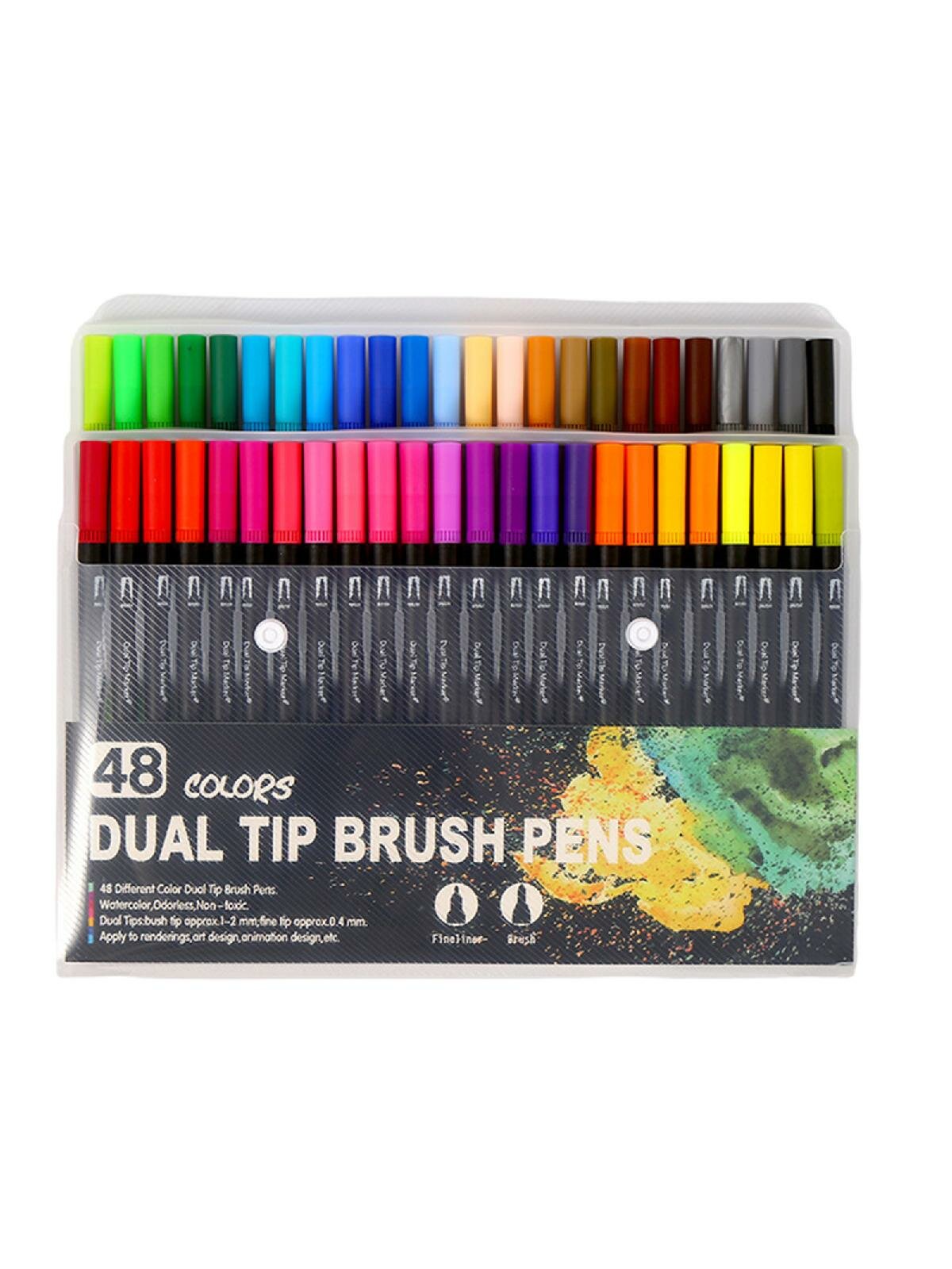 36/48/60/72/100 Цветов Двусторонняя Кисть Фломастер Акварельные Маркеры