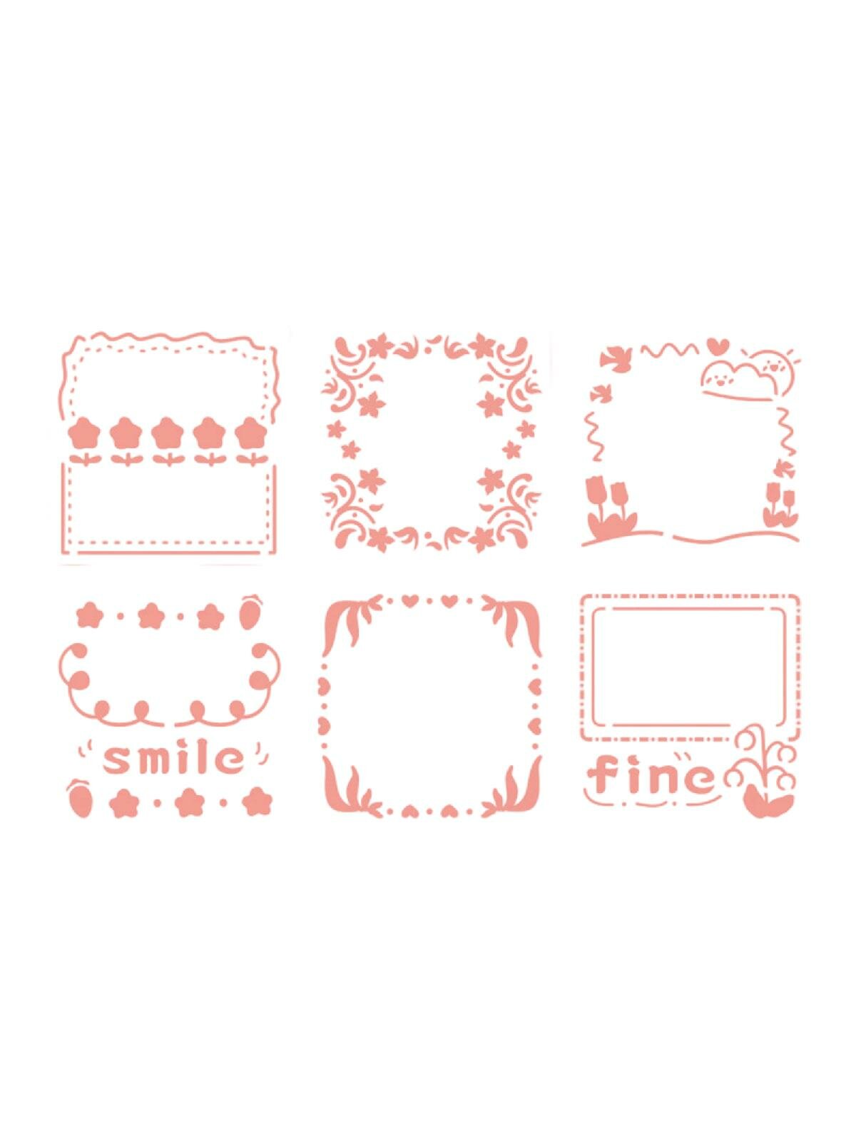 6 шт Трафареты для рисования с цветами, выдалбливают шаблоны для рисования с цветами