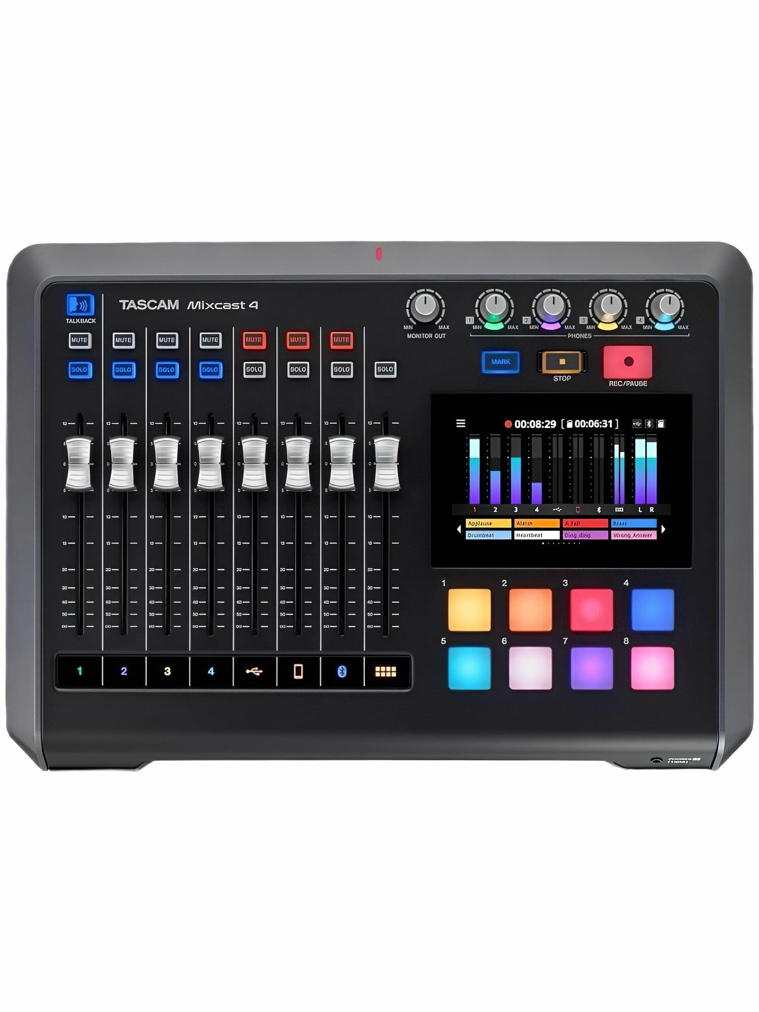 TASCAM Mixcast 4 подкаст-станция с 4 микрофонными входами и сенсорным экраном