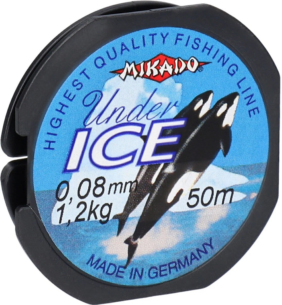 Леска зимняя Under Ice (Mikado), набор 3шт по 50м - 0.08мм/1,2кг; 0,14/2,9кг; 0,18/4,2кг.