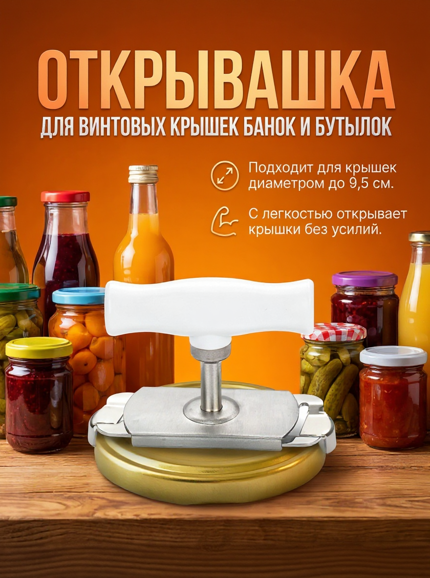 Открывашка для банок с винтовыми крышками. Открывалка для винтовых крышек универсальная.