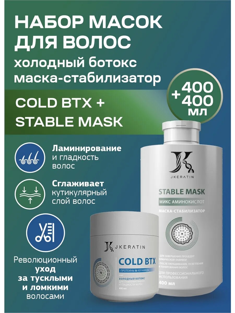Набор Cold BTX + Stable Mask, для волос, 2x400 мл