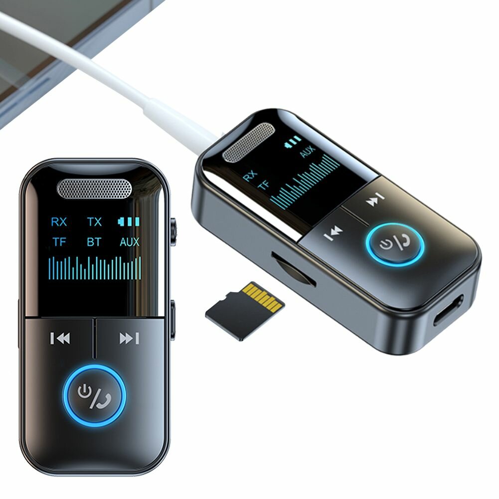 Аудио адаптер GT69 с Bluetooth 5.4, встроенным аккумулятором, 3.5 мм разъем