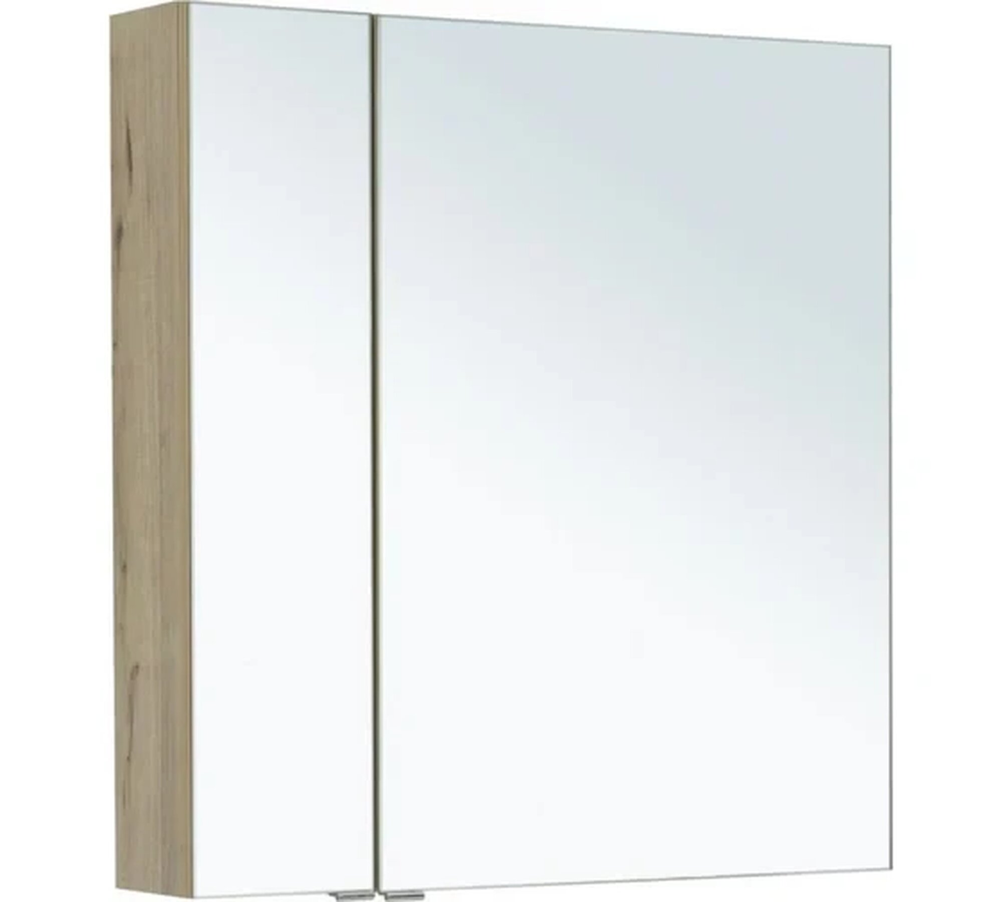 Зеркало-шкаф Aquanet "Алвита New", ЛДСП, дуб веллингтон белый, распашные двери, 80x17.2x85 см