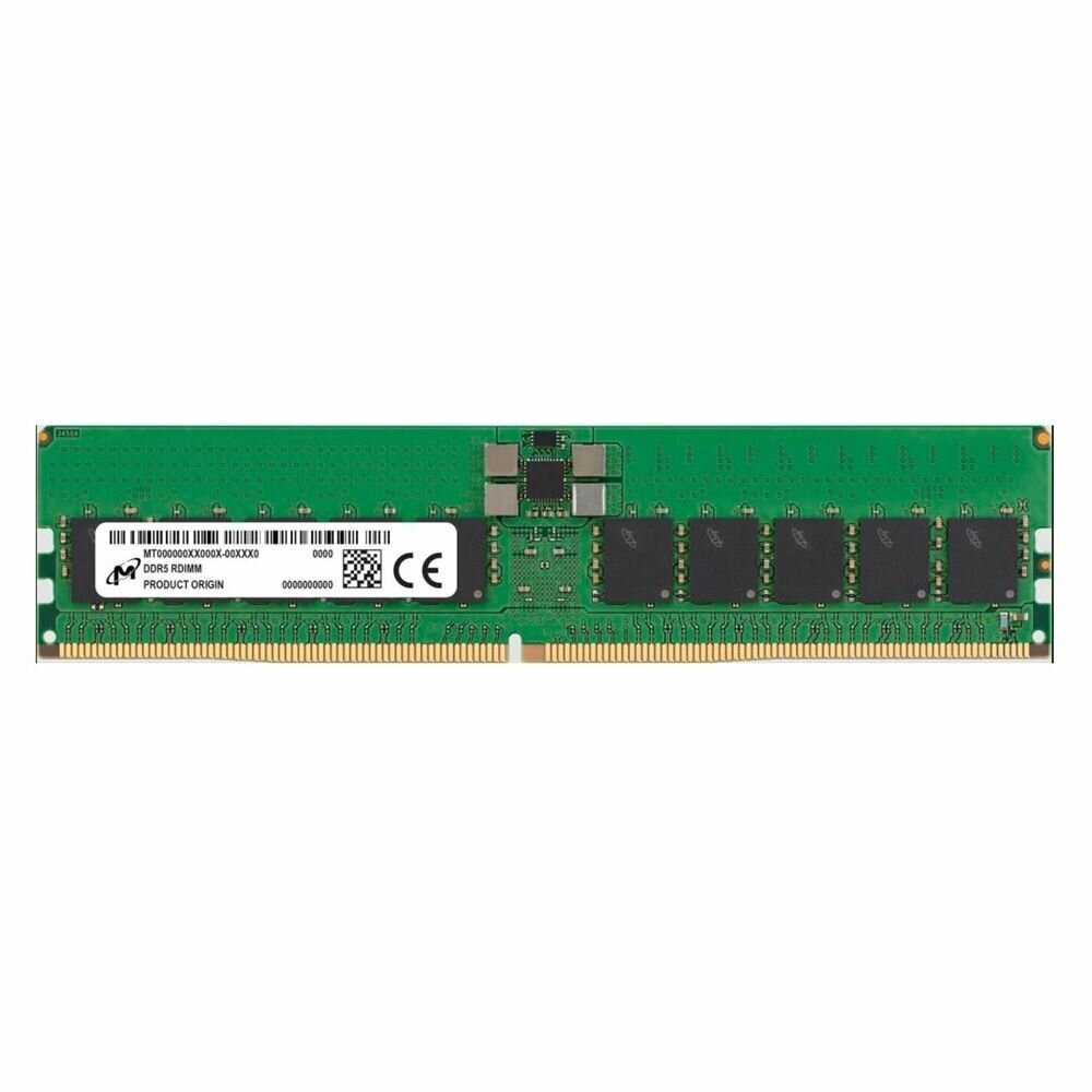 Оперативная память Micron 64GB DDR5 5600 RDIMM (MTC40F2046S1RC56BD2R) зеленый
