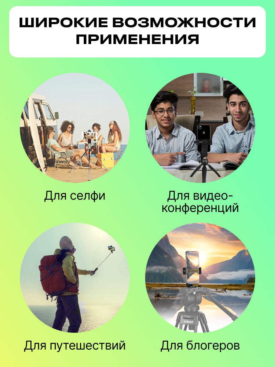 Держатель для телефона на штатив поворотный, фиксатор для смартфона на стойку Raylab RL-ST03B