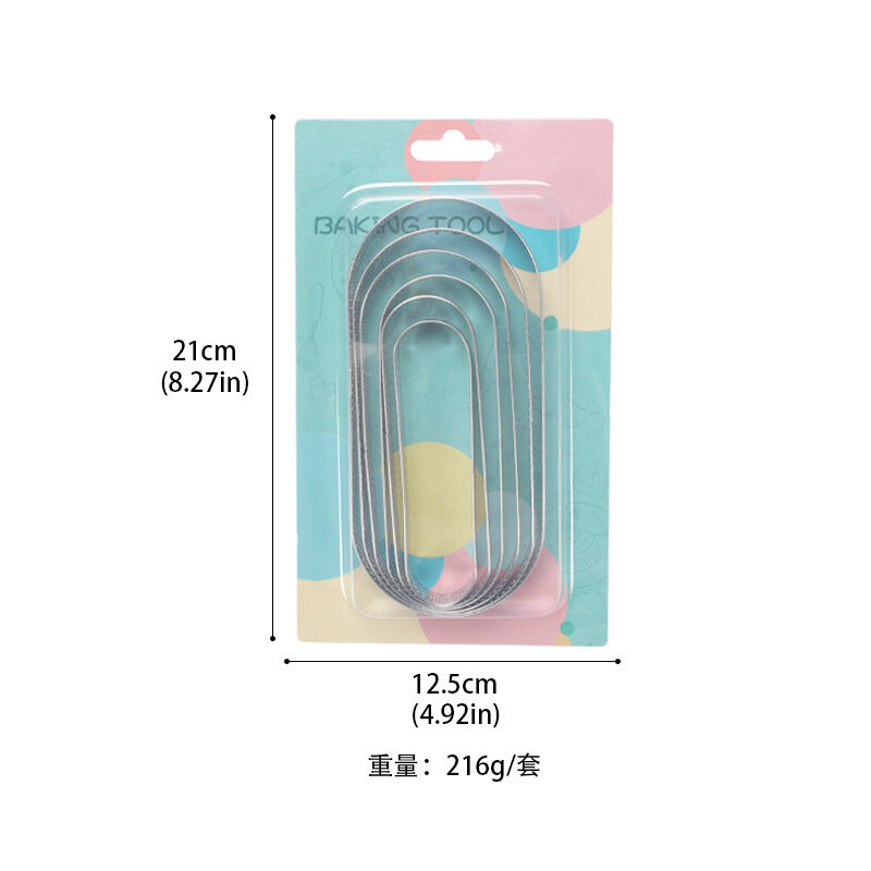 430 Нержавеющая сталь Французский перфорированный кольцо для мусса, чизкейка, рисового торта, форма для выпечки, набор из 6 карт