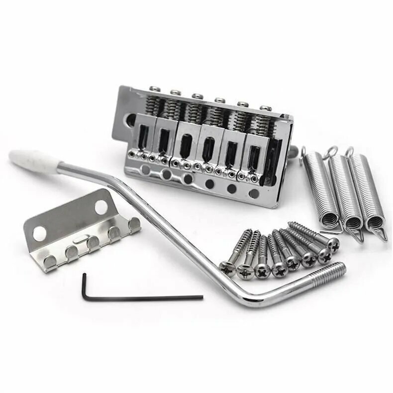 525-миллиметровый гитарный бридж Stratocaster Tremolo серебристый