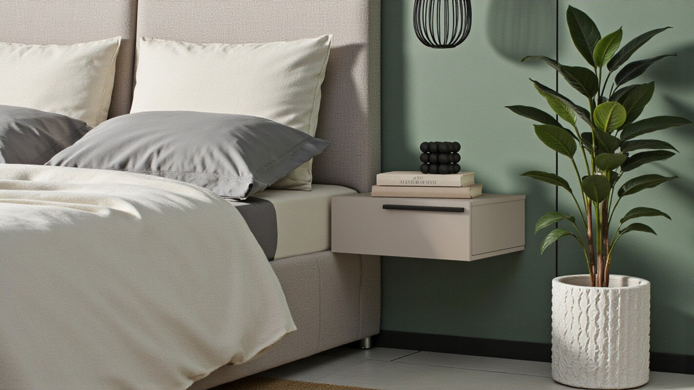 Прикроватная подвесная тумба Лорена Пакс-2 Кашемир 5981 BS NOW 55x42x20 см, бежевый Дом мебели для вас