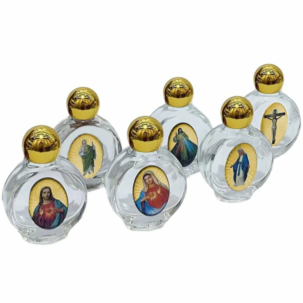 6 стеклянных бутылок для святой воды крещения и хранения эфирных масел дома церкви