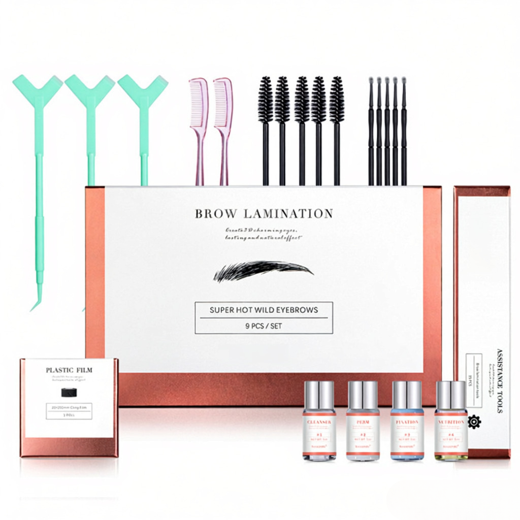 Набор для поднятия бровей Комплект для ламинирования бровей с кисточками и расческами для ресниц Пленка пластиковая Набор для завивки бровей DIY Набор для укладки и поднятия бровей для красивых бровей Долговечный для салона и домашнего использования
