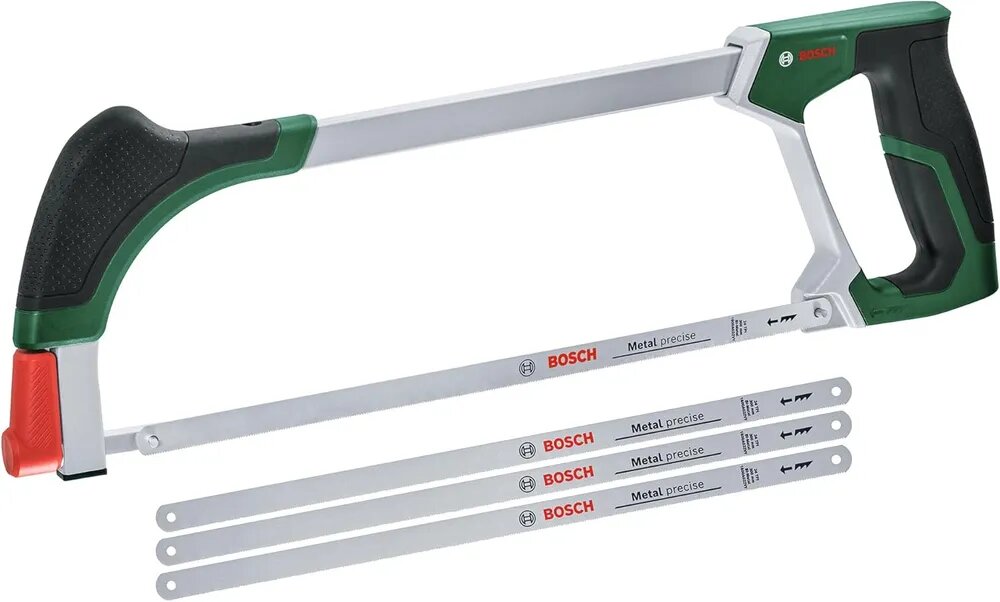 Bosch универсальный Ножовка 300 мм + 3 запасных лезвия, Ножовка по металлу, 1600A033BK